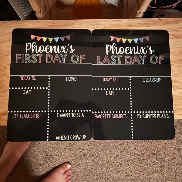 First and Last Day of School Sign, Liquid Chalk Dry Erase School Board ...