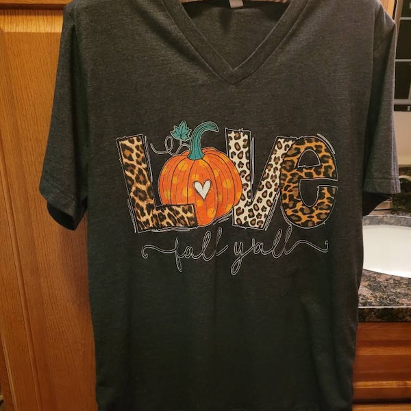 Love Fall Y'all Shirt, Leopard Print Fall Shirt, Thanksgiving,hello ...