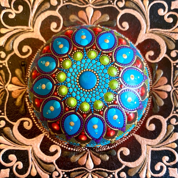 Hand Painted Dot Stone Mandala | Rock Mandala | Dot Painting | Dot Art ...
