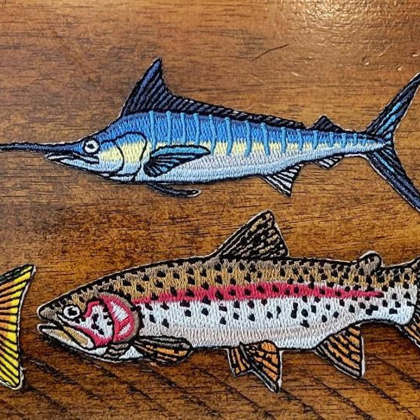 Trout Patch Set of 4 | Rainbow (x2), Brook, Brown | Quality Embroidered ...