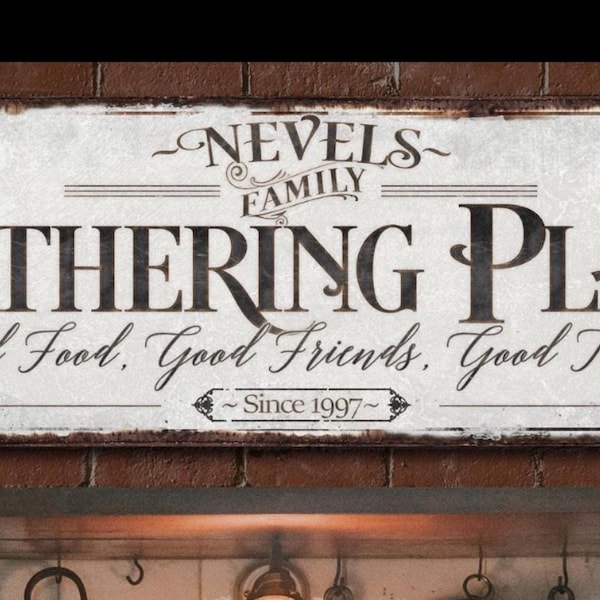 Personalized Gathering Place Sign: Custom Family Name, Established Date ...