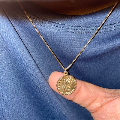 Vintage Pegasus and Moon Goddess Tanit Carthaginian Silver Coin Pendant ...