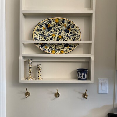 Rustic Plate Rack, Plate Display Rack, Vertical Hanging Plate Holder ...