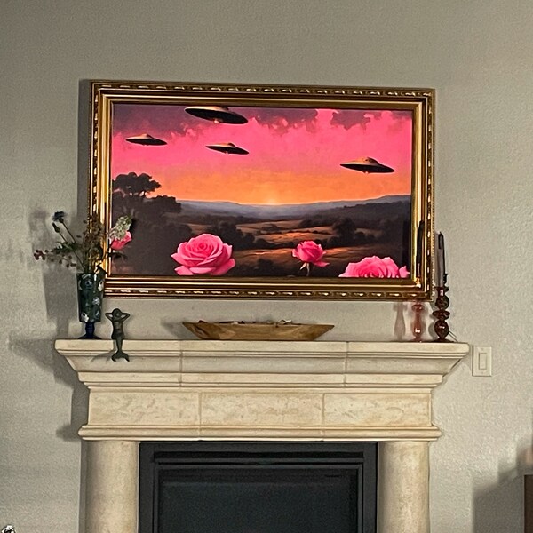 Printable UFO Canvas, Moody UFO Painting, Flying Saucer Art, Ufo Art - Etsy