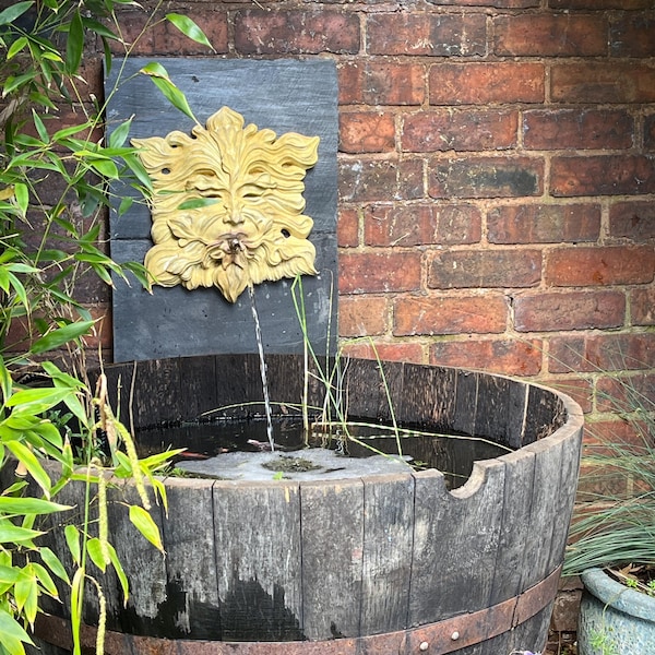 Green Man Water Feature Stone Cast by Christine Baxter - Etsy