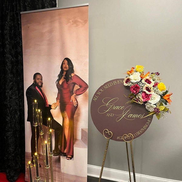 Custom Wedding Retractable Banner Stand INCLUDED With Full Color Print ...