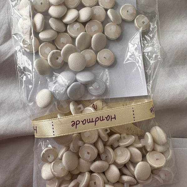 Wedding Buttons With Covered Tulle Ivory Bridal Buttons for Sewing ...