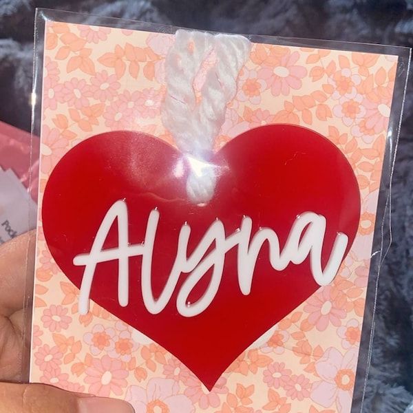 Valentine's Day Name Tags / Acrylic Valentine Heart Name Tags ...