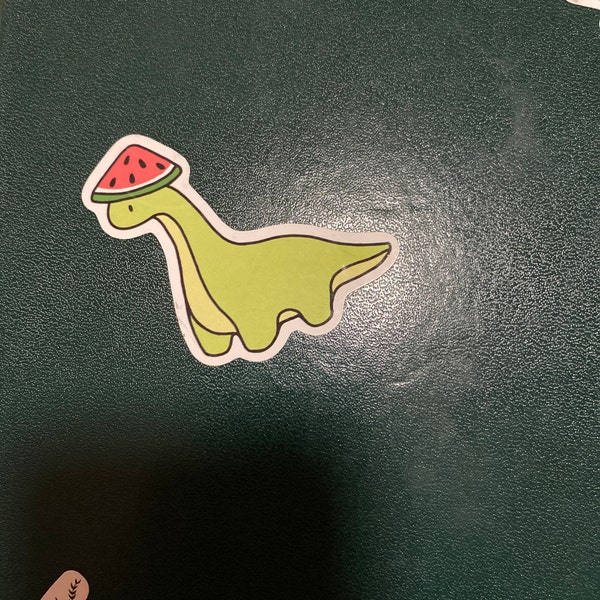 Cute Brontosaurus Dinosaurs Wearing Hats Matte Stickers - Cottagecore ...
