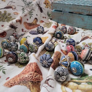 Red and White Assorted Ceramic Knobs Hand Painted Ceramic Door | Etsy