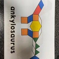 7 Dinosaur Pattern Block Tangram Puzzles Printable Digital Download ...