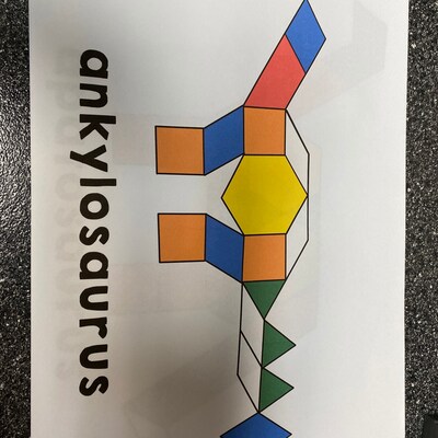 7 Dinosaur Pattern Block Tangram Puzzles Printable Digital Download - Etsy