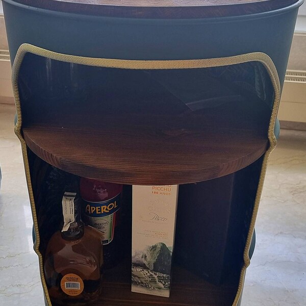 Chess Table Chess Board Bar Minibar Shelf Side Table Made From a 60L ...