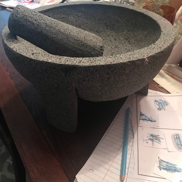 8" Mexican Volcanic Stone Molcajete – Handmade Mortar From Michoacán ...
