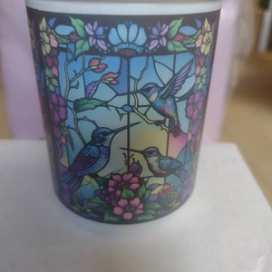 Hummingbird Stained Glass Designed Battery Operated Tea Light Holder - Etsy