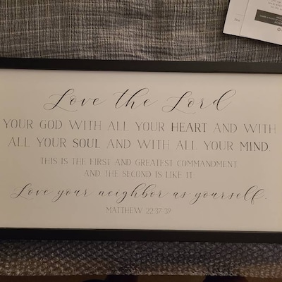Love the Lord Your God Sign Scripture Sign Matthew 22:37-39 Wood Signs ...