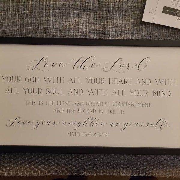 Love the Lord Your God Sign | Scripture Sign | Matthew 22:37-39 | Wood ...