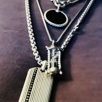 Cylinder Locket Silver Floral Locket Essential Oil Diffuser Necklace ...