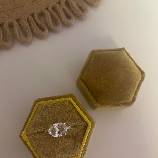 9 Colors- Velvet Ring Box, Engagement Ring Box Double and Single Slot ...