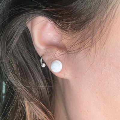 White Non-flare Acrylic Ear Plugs Stretchers Gauges Pair/kit 14g 12g ...