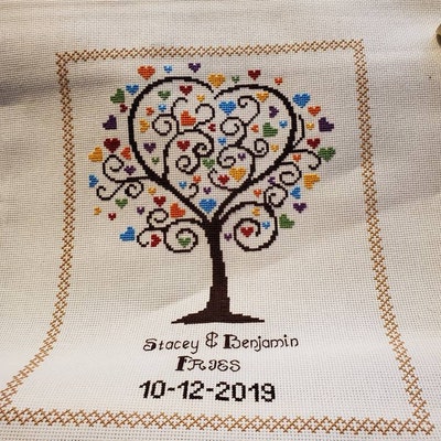 Wedding Cross Stitch Pattern, Love Tree, Rainbowcolors, Diy ...