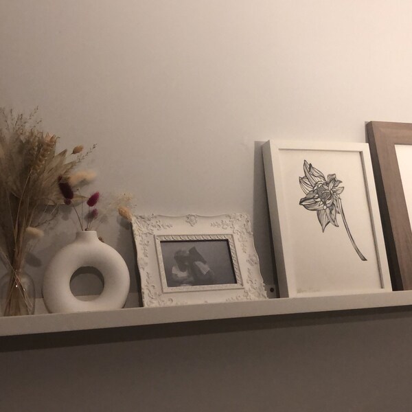 Simple Blue Line Drawing, Ocean Art Print, Waves Continuous Line ...