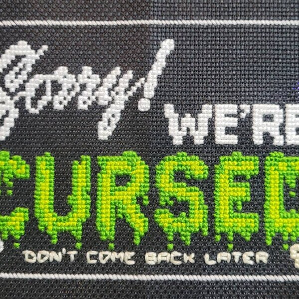 Sorry We're Cursed - Halloween Cross Stitch Pattern Chart PDF Trick or ...