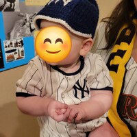NY METS Baseball Hat W Brim & Diaper Cover Set Photo Prop Hand-crochet ...
