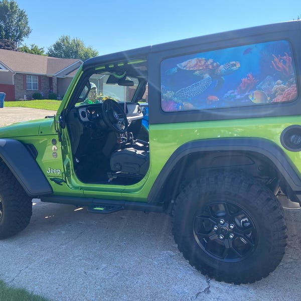 Fits Jeep Wrangler Window Sticker 2007+. Sea World Sea Turtle Rear ...