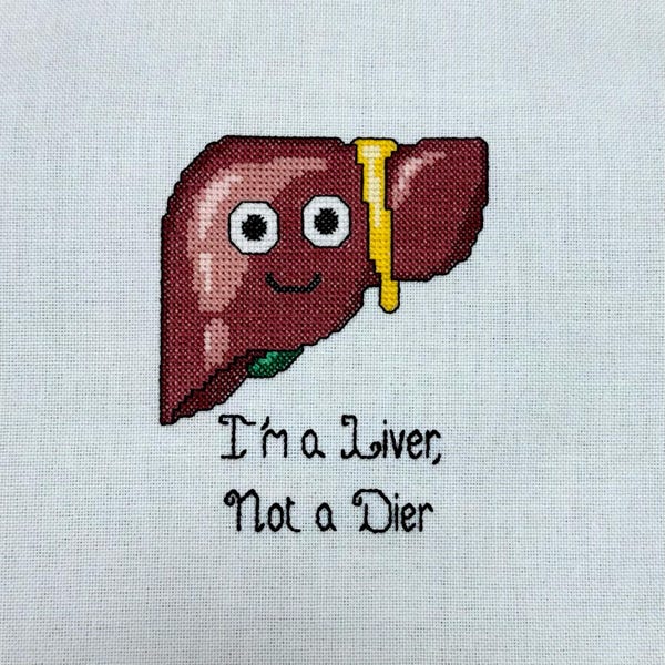 Funny Liver Cross Stitch Patterns “liver Me Alone” and “YOLO” (instant ...