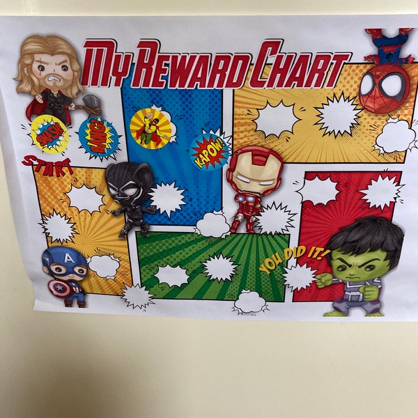 Printable Reward Chart, Superhero Reward Chart, Superhero Potty Chart ...