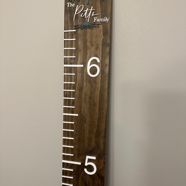 Personalized Family & Kids Growth Chart | Large Ruler 3D | Nursery ...