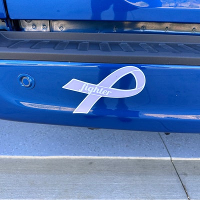 White Lung Cancer Awareness Ribbon Car Magnet Decal Heavy Duty ...