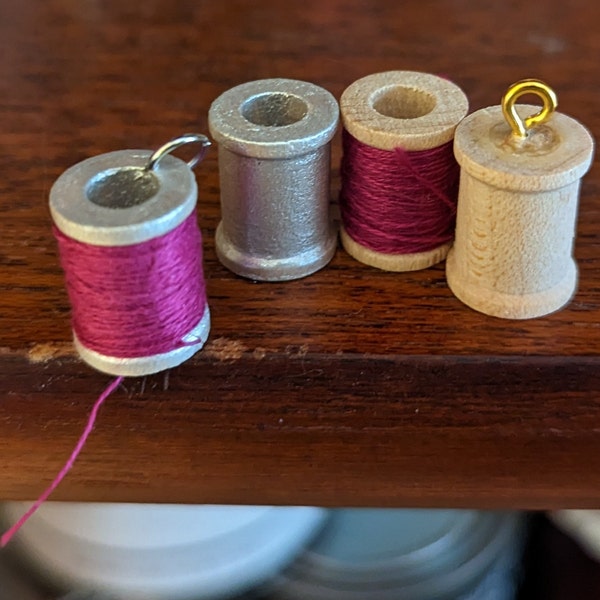 Miniature Wooden Spools 5/8 Inch Set of 12, Wood Spools - Etsy