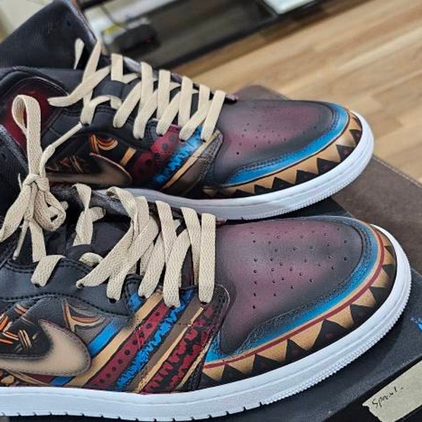 Cartoon Fade Custom Jordan 1 Mid (mock Up) - Etsy