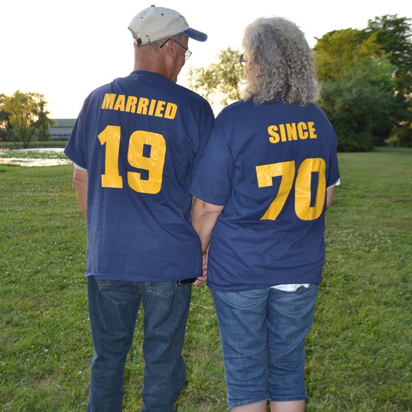 MARRIED SINCE Custom Couples T-shirts, Anniversary & Wedding Gift ...