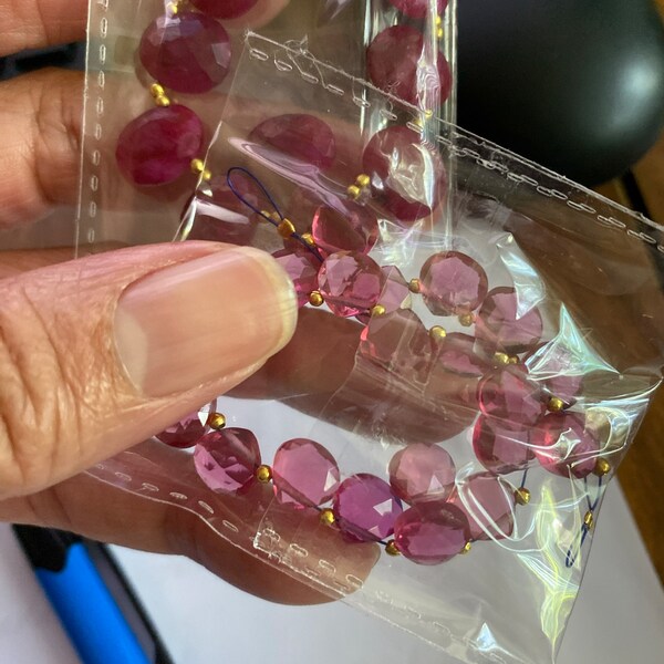 20 Pieces Ruby Lite Quartz Gemstone, Tiny Heart Shape Beads, Top ...