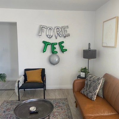 Fore Tee Banner With Golf Ball Balloon Golf Ball Themed 40th Birthday ...