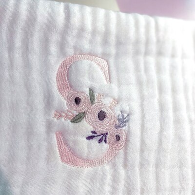 Floral Monogram Embroidery Fonts Design Bundle Flower Bunch - Etsy