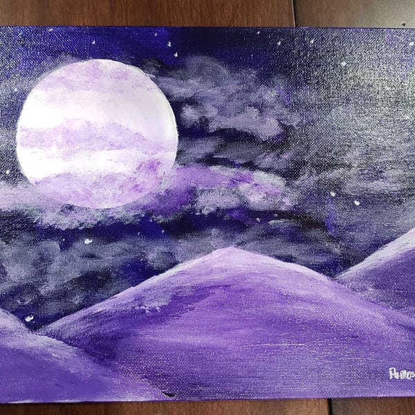 Green Mushroom Acrylic Painting 9x12 Flat Canvas Painting Trippy ...