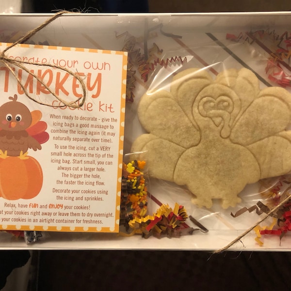 Turkey Thanksgiving Decorate Your Own Cookie Kit Instructions Card 4"x5 ...