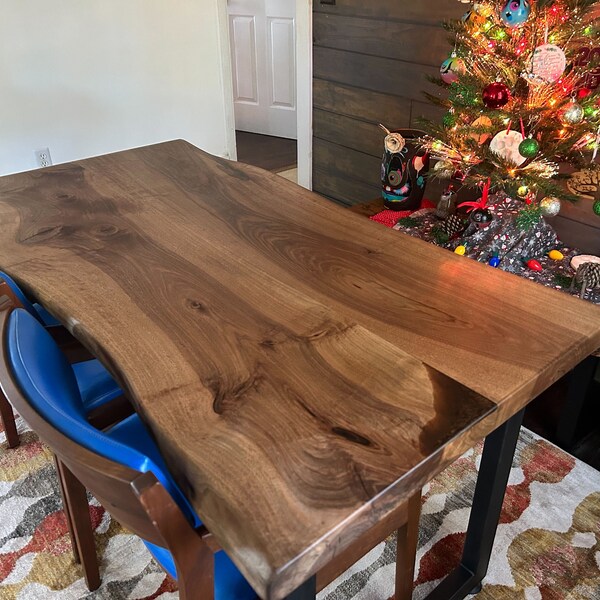 Live Edge Walnut Table, Solid Walnut Table, Live Edge Table, Walnut ...
