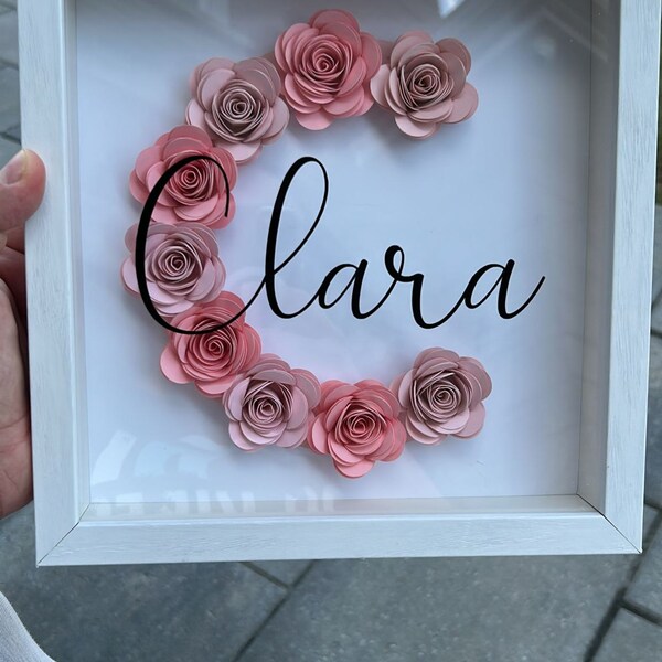 Floral Memory Photo Shadow Box - Solid |custom Personalize Rose Box ...