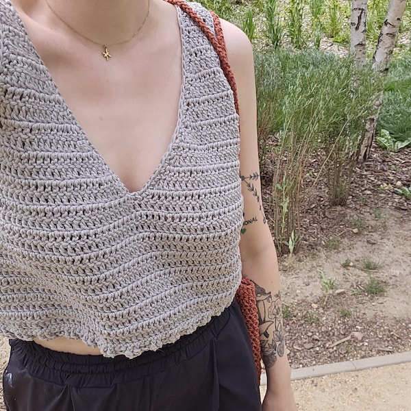 Crochet Tank Top Pattern Modern V-neck Tank Top Easy Summer Top DIY ...