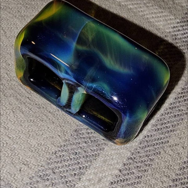 BLING BLOCK #24 Handblown Glass Cinder Block Pendant With Crushed Opal ...