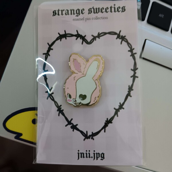 Creepy Cute Skeleton Bunny Pin | Gothic Oddity Rabbit Art as Mini Hard ...