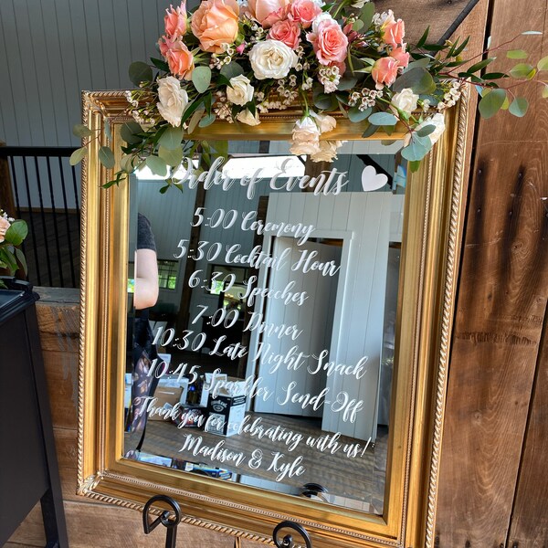 Event Timeline Wedding Sign Decal /personalized Couples Names and Dates ...