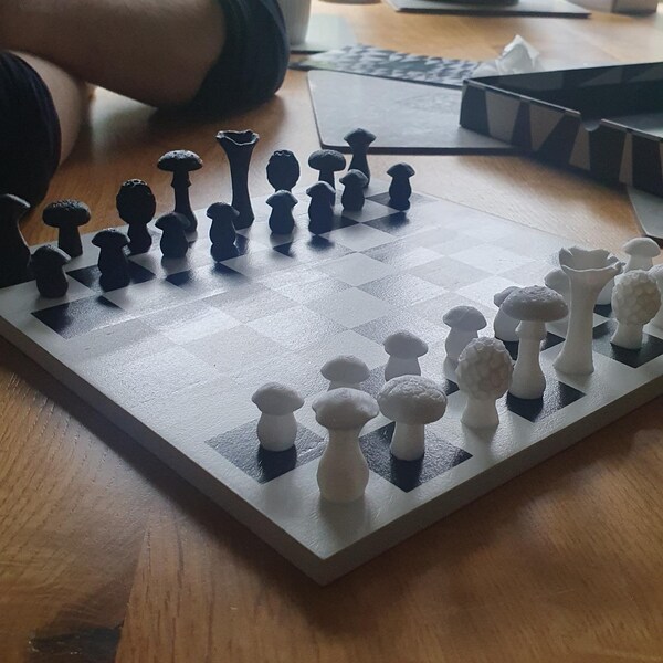 Enchanted Mushroom Chess Pieces Set | Fantasy Chess Set by Vera's Arts ...