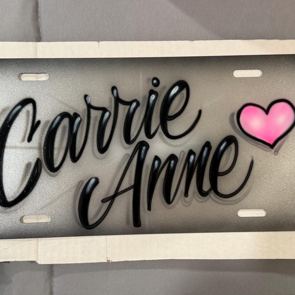 Custom Airbrush License Plate: Personalized Car Tag - Etsy