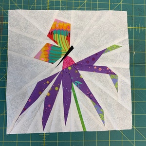 Coneflower With Butterfly Paper Pieced Pattern - Etsy